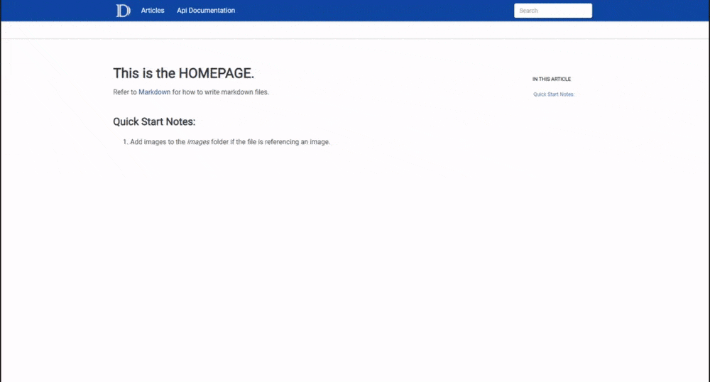 How to produce static documentation using DocFX